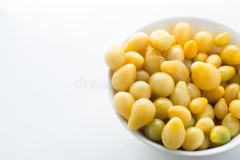 Small Yellow Pear Isolated on White Background, Isis Candy Cherry ...