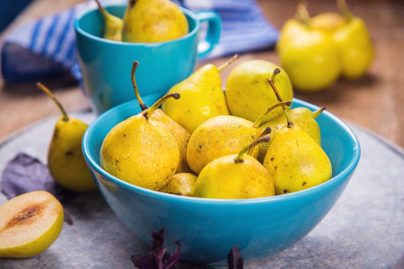 Small yellow pears stock photo. Image of rustic, ripe - 79295478