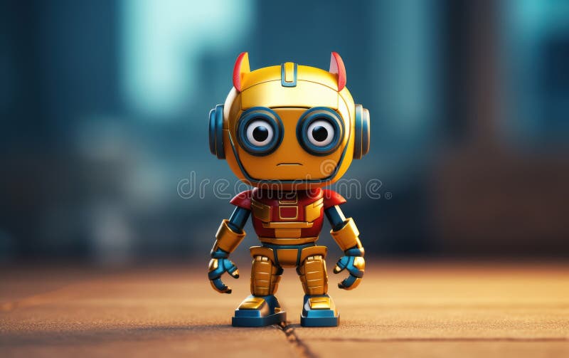 A Small Yellow Robot. Created by Generative Artificial Intelligence ...