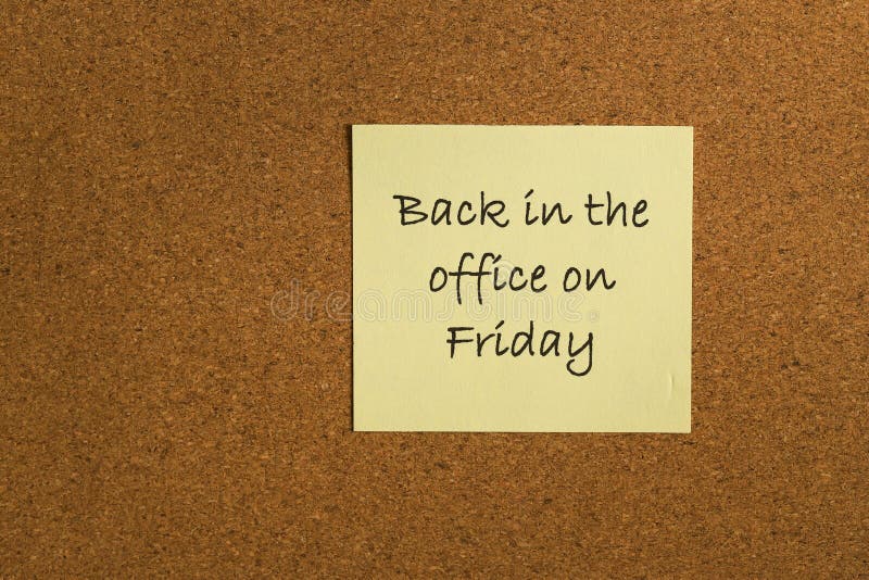 Small Yellow Sticky Note on Office Noticeboard Stock Image - Image of ...