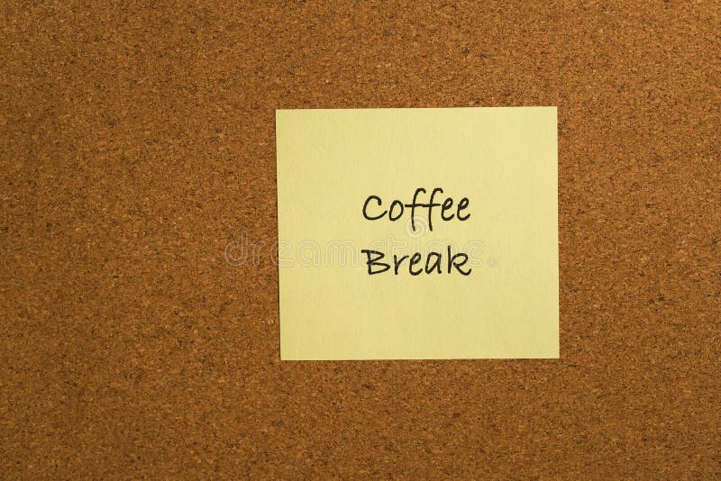 Small Yellow Sticky Note on Office Noticeboard Stock Photo - Image of ...