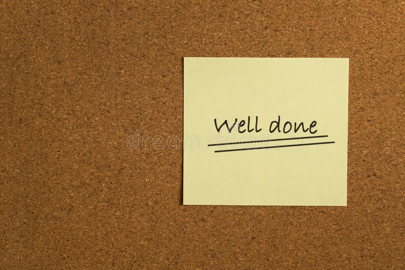 Small Yellow Sticky Note on Office Noticeboard Stock Image - Image of ...