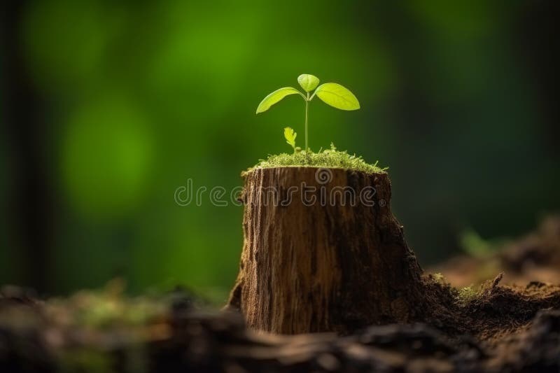 Small Young Tree. Generate Ai Stock Illustration - Illustration of ...