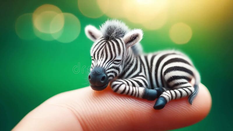Small Zebra Lying on a Person S Hand. Fantasy Concept Stock Footage ...