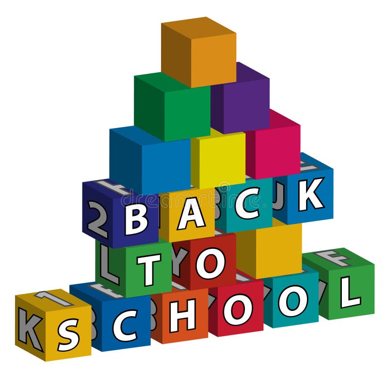 Smaller School Built of Toy Blocks Stock Vector - Illustration of ...