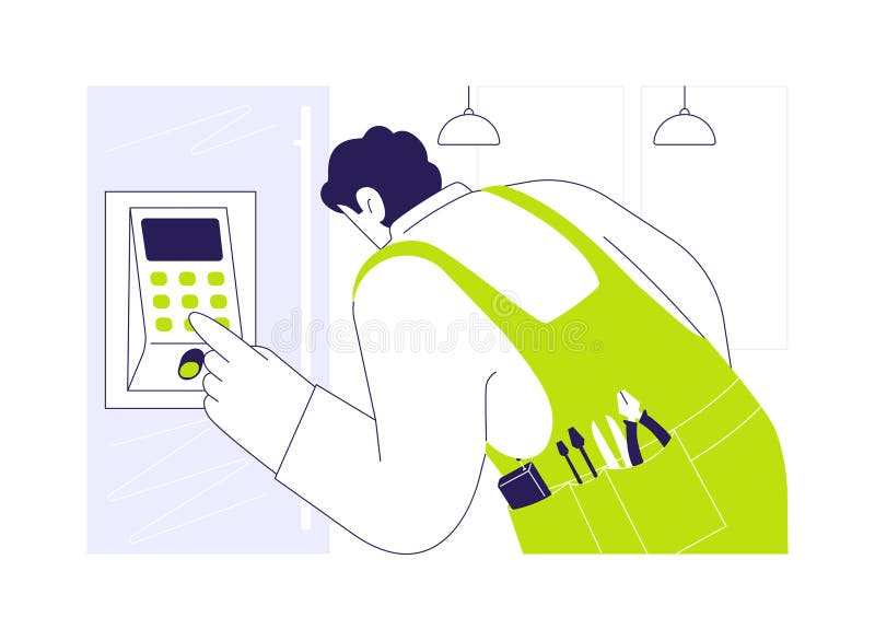 Smart Access System Installation Abstract Concept Vector Illustration ...