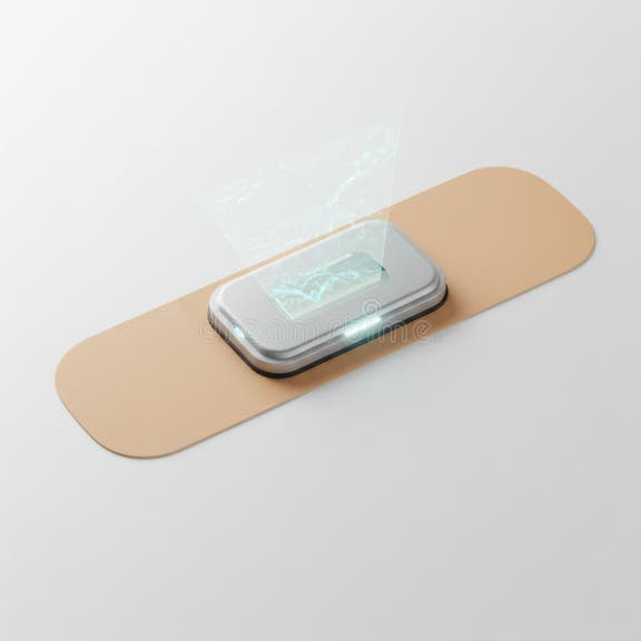 Smart Adhesive Bandage with Electronic Sensor Displaying Data on Light ...