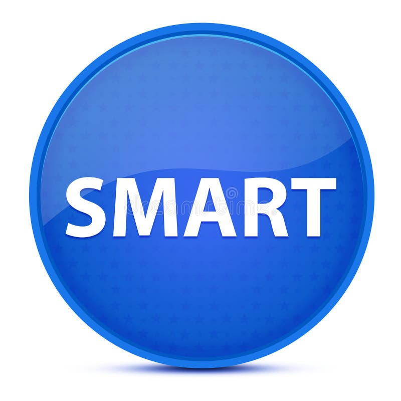 Smart Aesthetic Glossy Blue Round Button Abstract Stock Illustration ...
