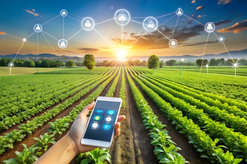 Smart Agriculture Innovation Technology Stock Illustration ...