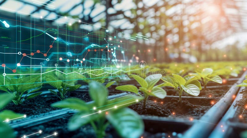 Smart Agriculture Technology Data Analysis Growth Stock Illustration ...