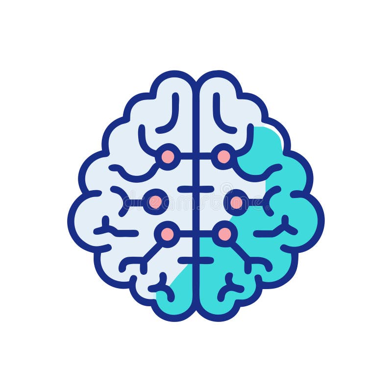 Smart AI Brain Technology Icon Stock Vector - Illustration of ...
