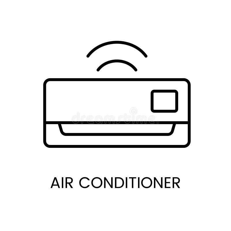 Smart Air Conditioner Icon with Wireless Signal, Representing Connected Climate Control ...