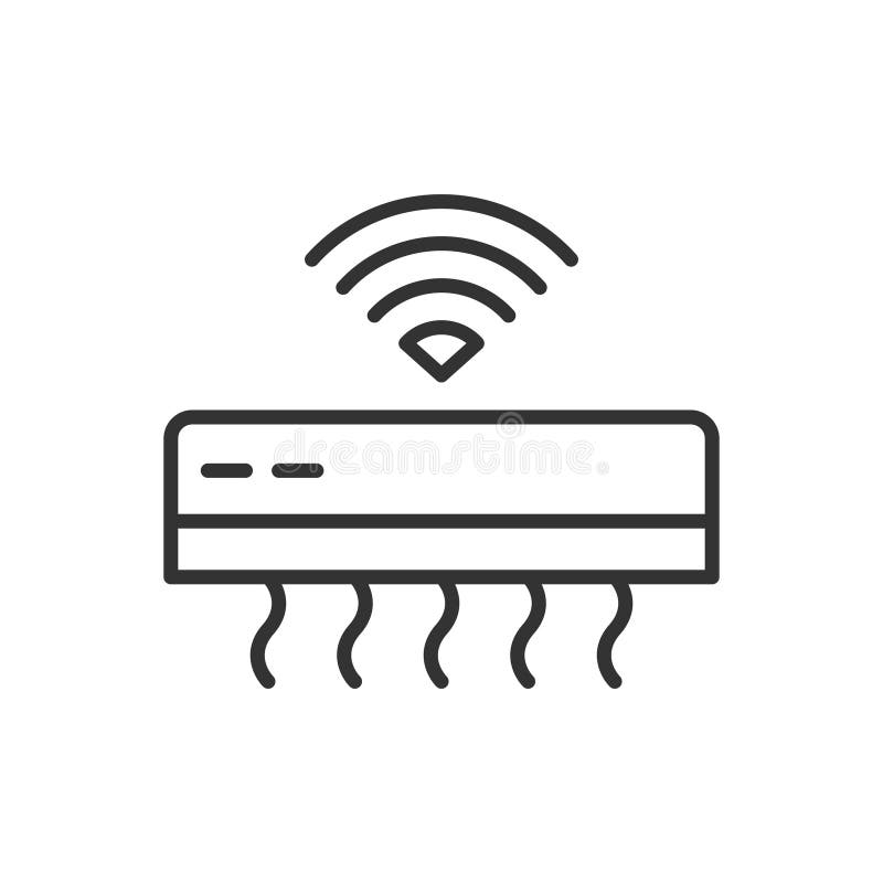 Smart Air Conditioner with Wi-fi Icon Stock Vector - Illustration of ...