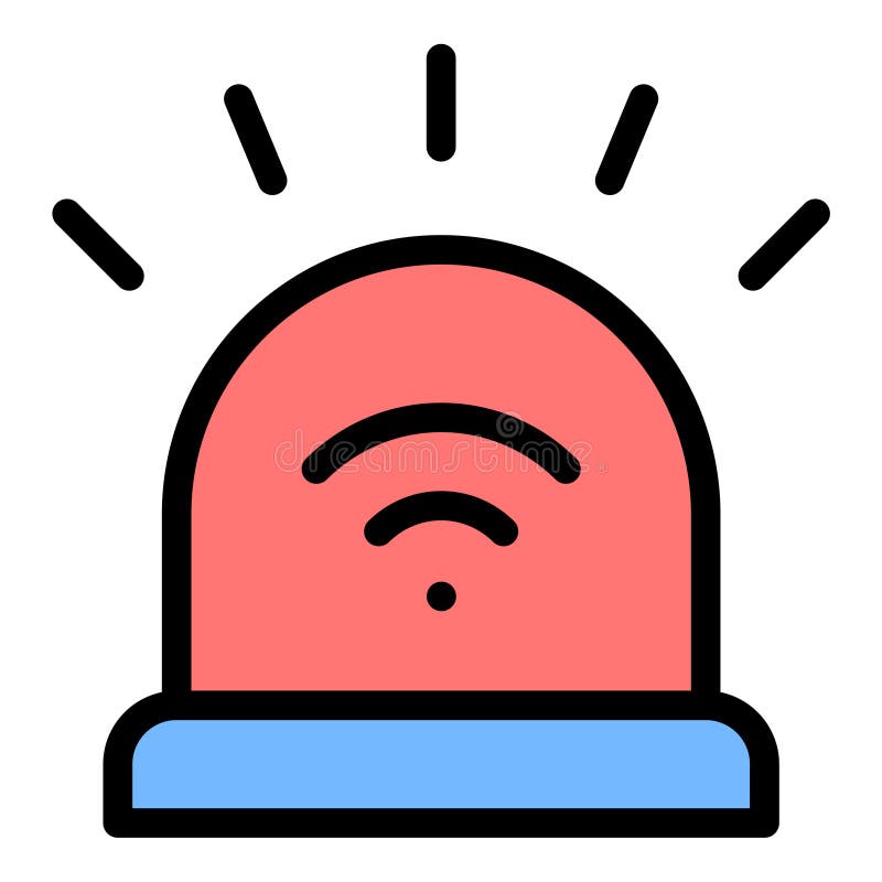 Smart Alarm Icon Intelligent Alert System in Flat Line Color Style ...