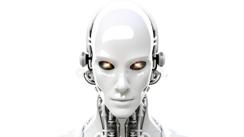 Android Head Close Up with Humanoid Features. Futuristic Robot Face. AIG35. Stock Photo - Image ...
