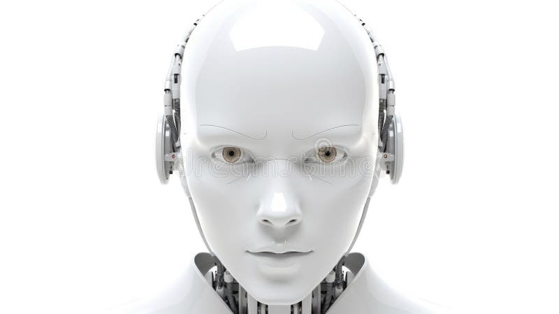 Android Head Close Up with Humanoid Features. Futuristic Robot Face ... Android Head Close Up with Humanoid Features. Futuristic Robot Face ...
