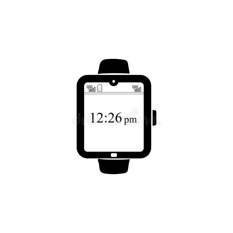 Smart Android Watch, Hand Clock Black Icon Stock Vector - Illustration ...
