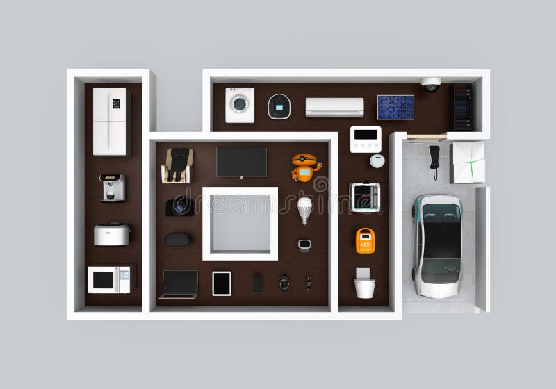 Smart Appliances in Layout As IoT . Internet of Things Concept for ...