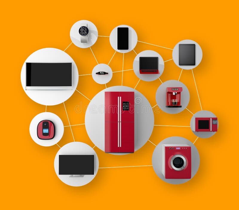 Smart Appliances in Network. Concept for IoT Stock Illustration ... Smart Appliances in Network. Concept for IoT Stock Illustration ...