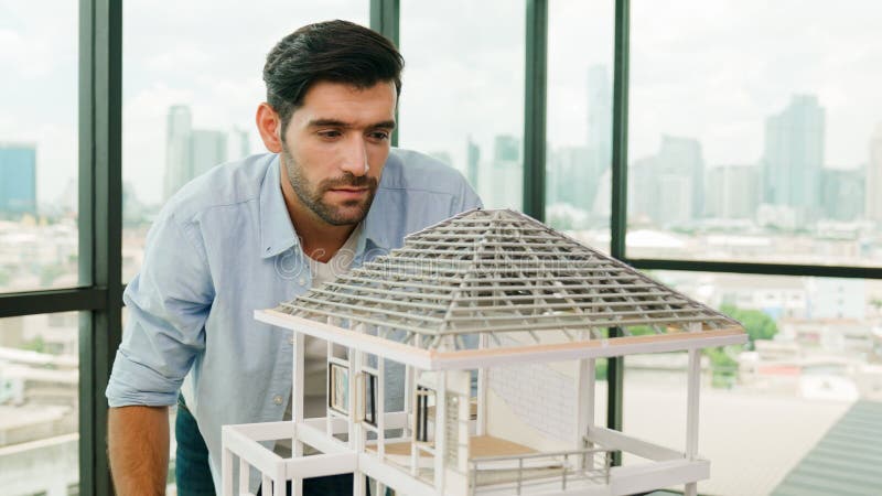 Smart Architect Engineer Check, Inspect, Look Architectural Model ...