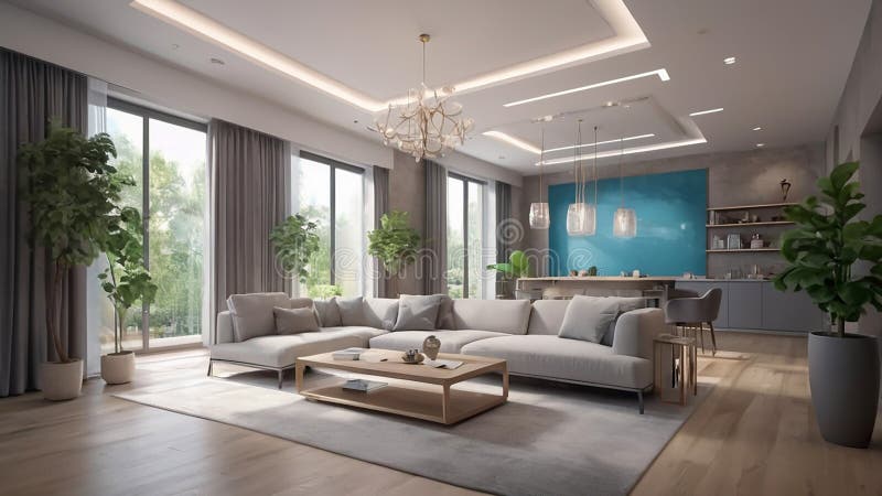 Smart Artificial Intelligent Ai Technology House Interior Stock ...