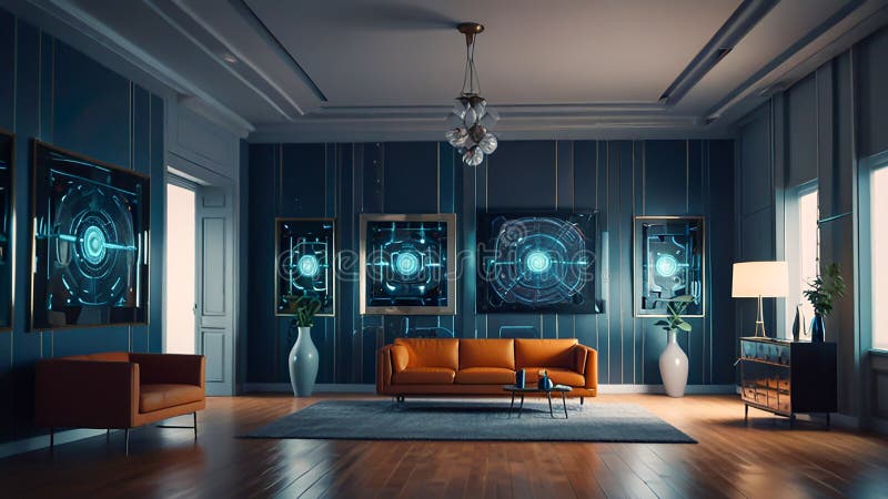 Smart Artificial Intelligent Ai Technology House Interior Stock ...