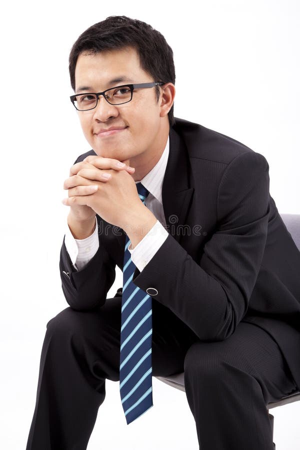 Smart Asian Young Businessman Stock Image - Image of friendly, view ...