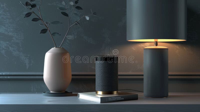 Smart Assistant Device in a Modern Home Setting. Generative Ai Stock ...