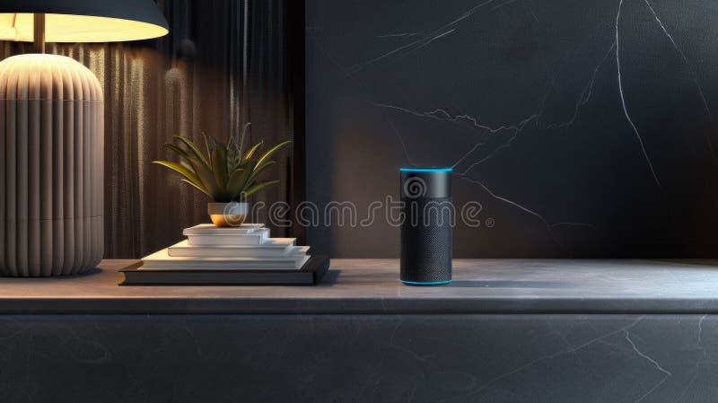 Smart Assistant Device in a Modern Home Setting. Generative Ai Stock ...