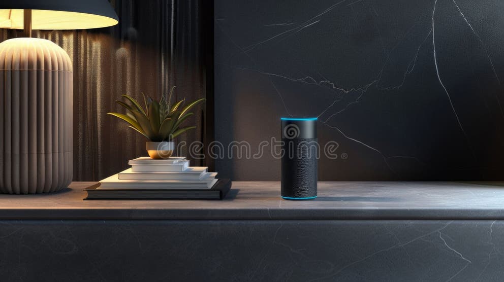Smart Assistant Device in a Modern Home Setting. Generative Ai Stock ...