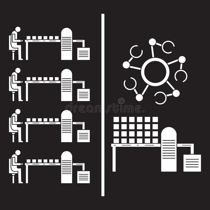 Humans vs Robots stock vector. Illustration of insight - 129578264