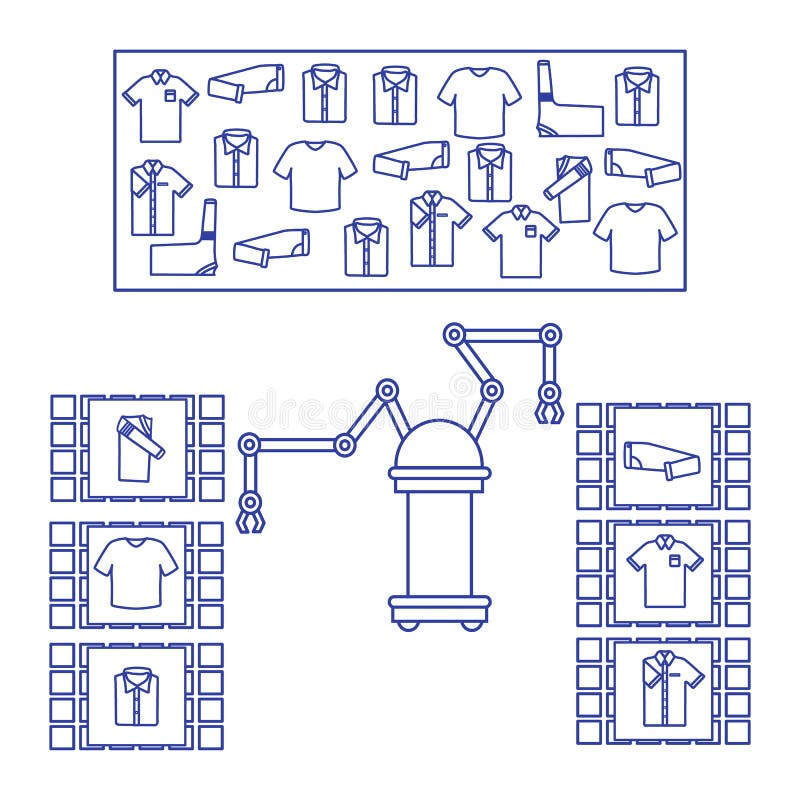 Smart Automatic Robotic Sorting of Clothes Stock Vector - Illustration ...