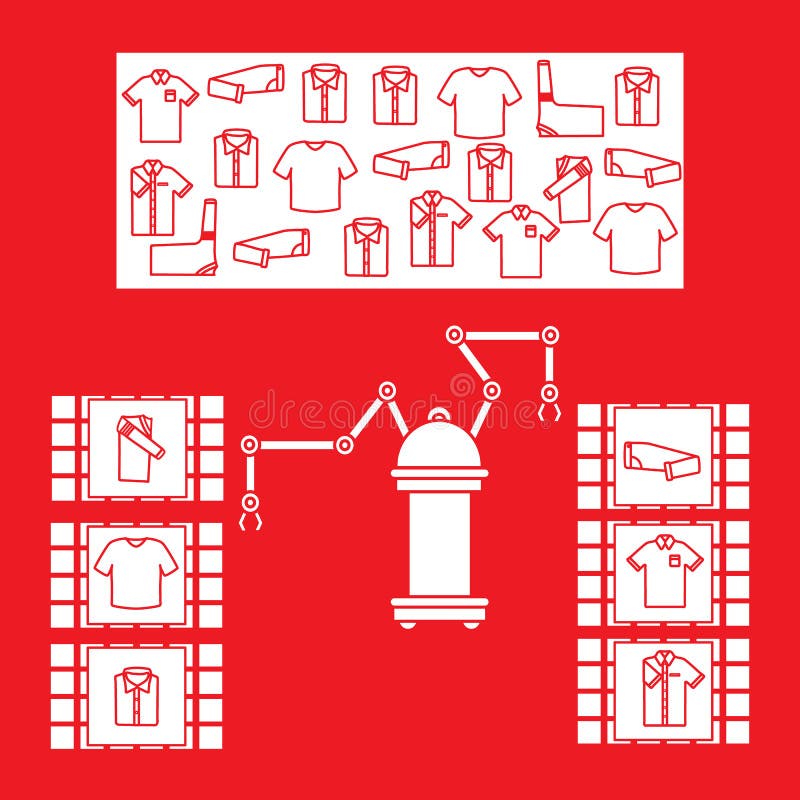 Smart Automatic Robotic Sorting of Clothes Stock Vector - Illustration ...