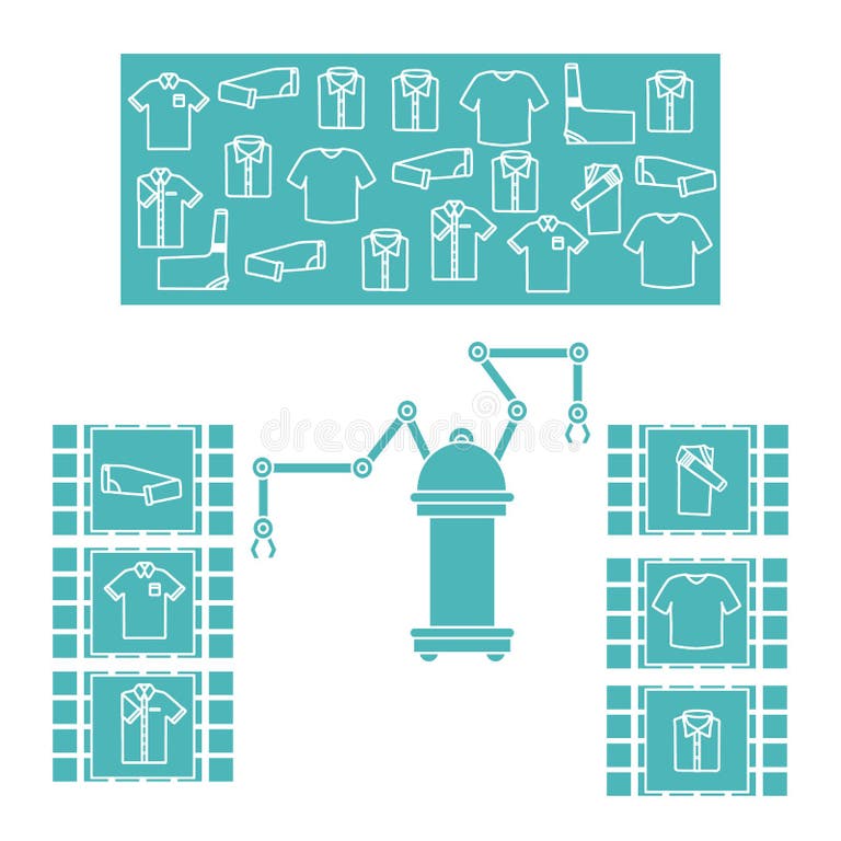 Smart Automatic Robotic Sorting of Clothes Stock Vector - Illustration ...