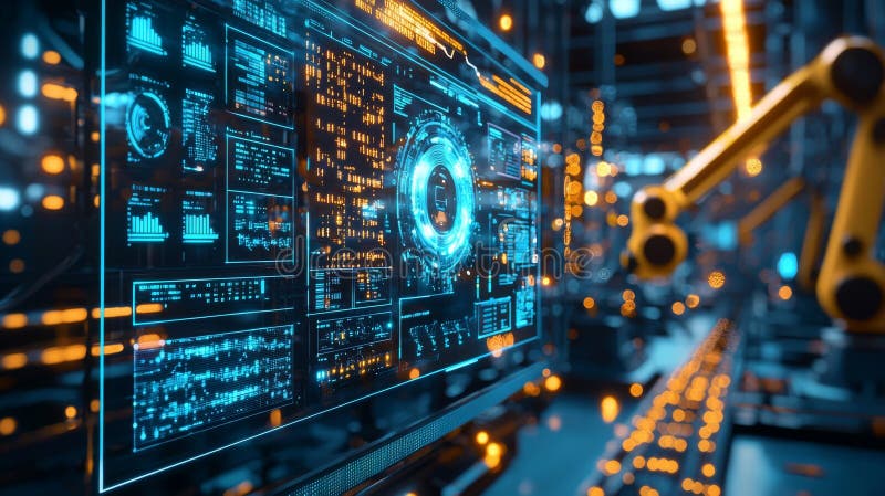 Smart Automation Using Robotic Arms In A High Tech Setting Stock Image