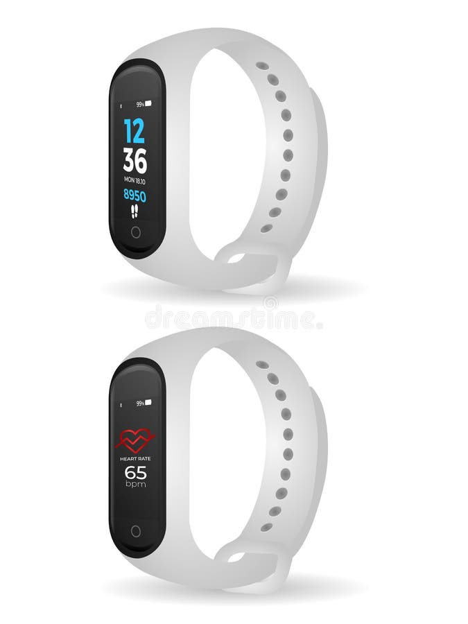 Smart band stock vector. Illustration of wireless, clock - 203268322