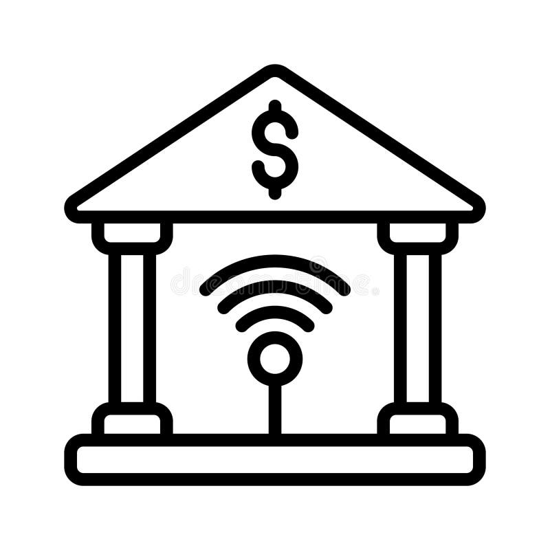 Smart Banking Icon Creatively Designed in Outline Style Stock ...