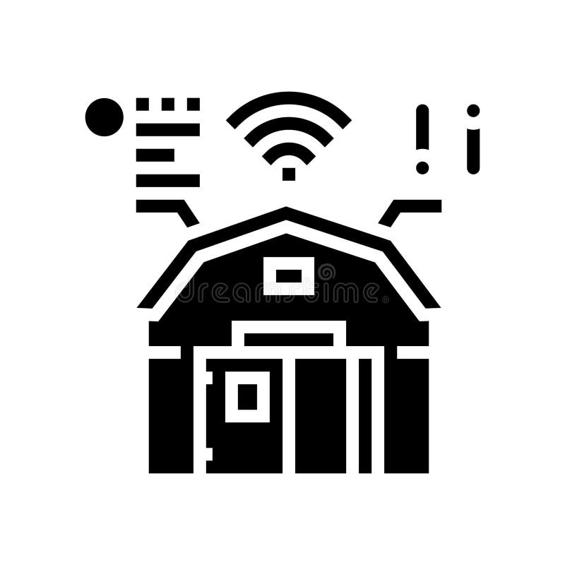 Smart Barn Agri Tech Glyph Icon Vector Illustration Stock Illustration ...