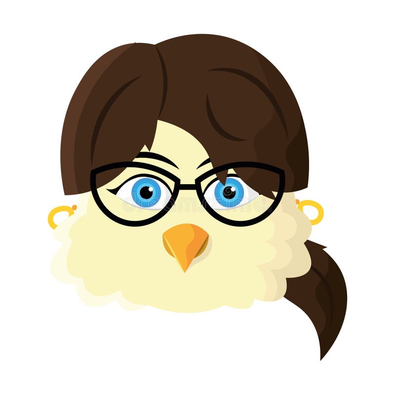 Smart Bird Head with Glasses. Vector Stock Vector - Illustration of ...