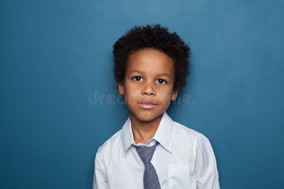Smart Black Child Boy Portrait Stock Image - Image of portrait, people ...