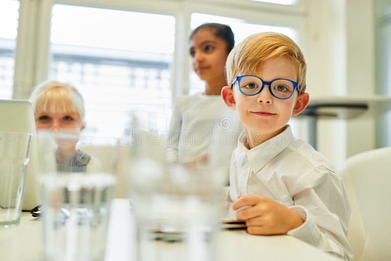 Smart Boy As a Student or Trainee in a Class Stock Image - Image of ...