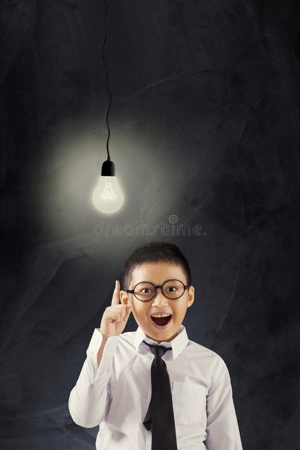 Smart Boy Thinking Many Ideas Stock Image - Image of hispanic ...
