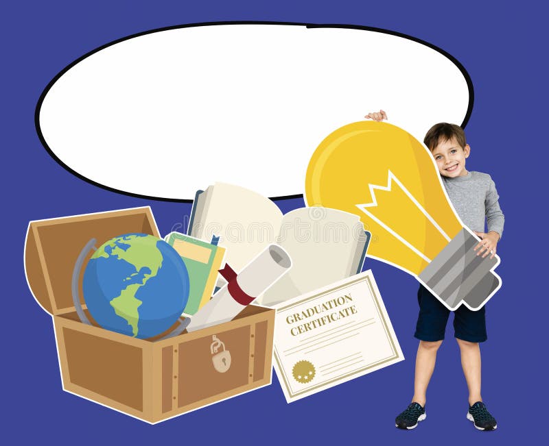 Smart Boy with Education Icons Stock Image - Image of inspire, design ...