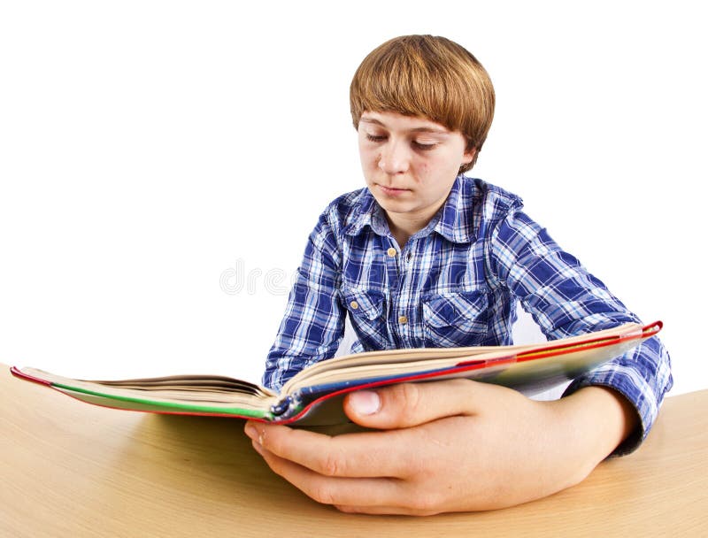 Smart Boy Learning for School Plays with His Cat Stock Photo - Image of ...