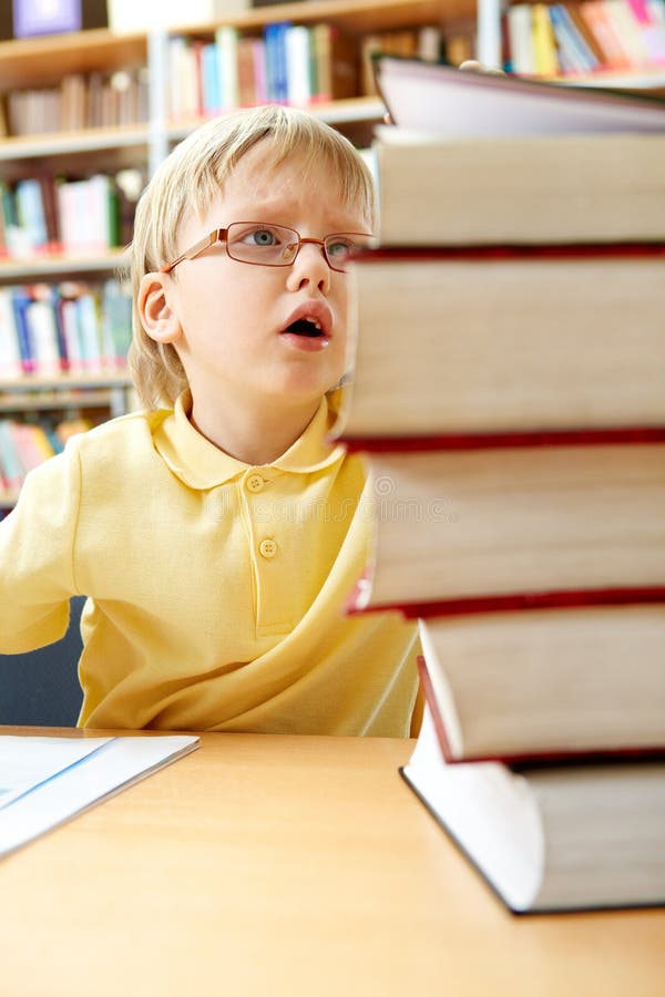 Smart boy stock image. Image of expression, homework - 19697689