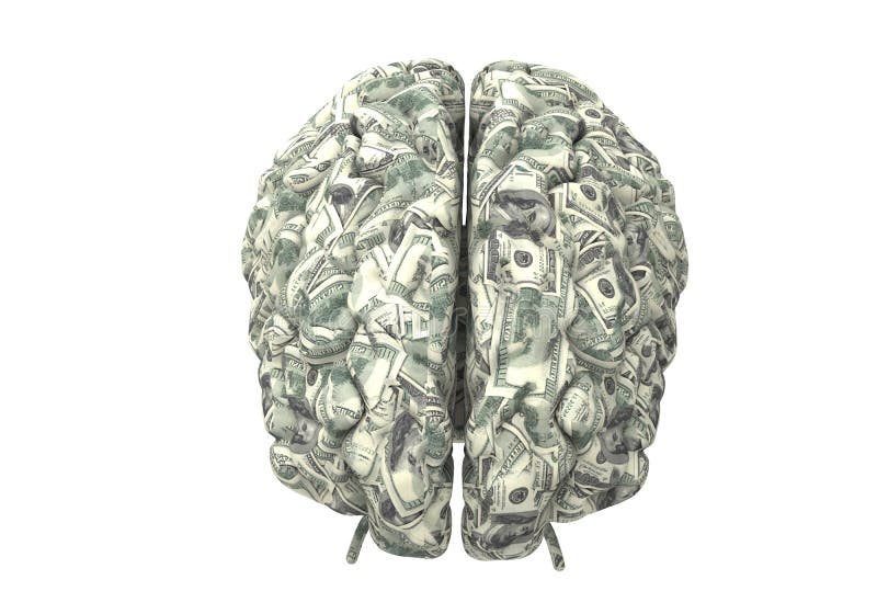 Smart Brain Can Earn More Money Stock Illustration - Illustration of ...