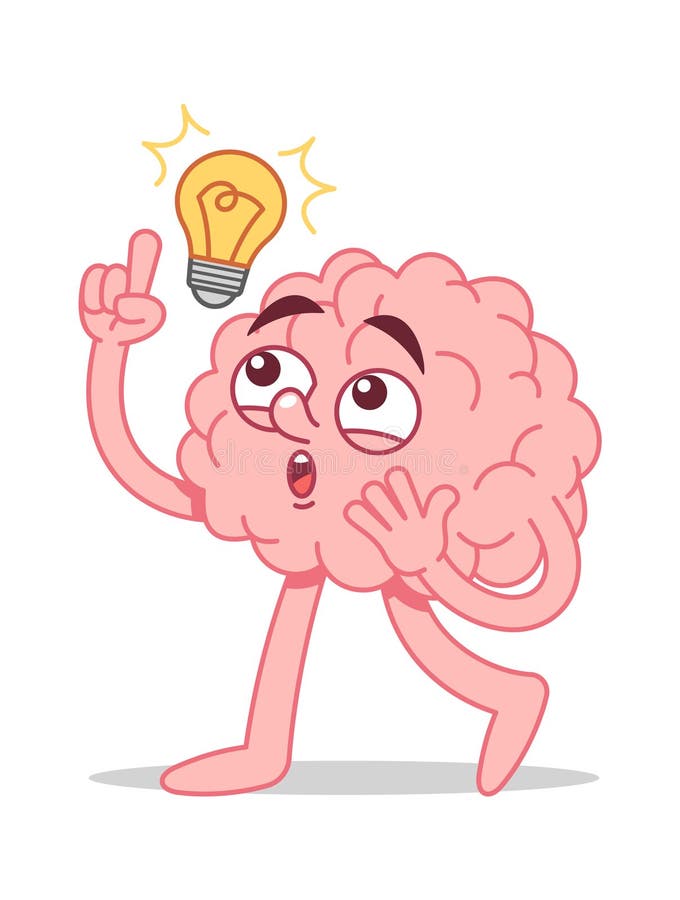 Smart Brain Character Having Idea Stock Vector - Illustration of idea ...