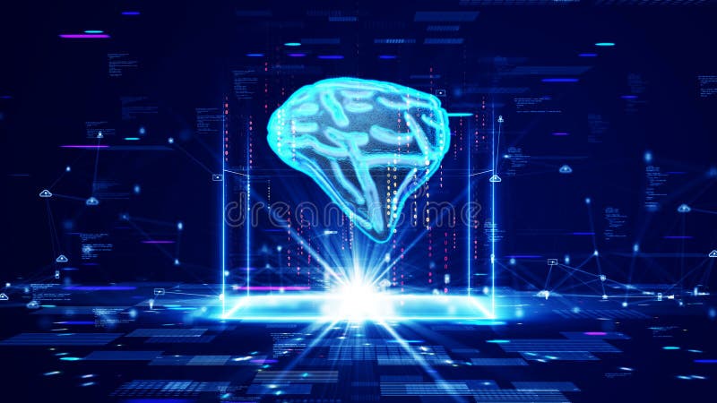 Smart Brain Concept or Artificial Intelligence(AI). Abstract Processing ...