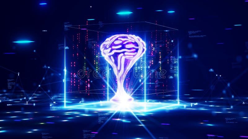 Smart Brain Concept or Artificial Intelligence(AI). Abstract Processing ...