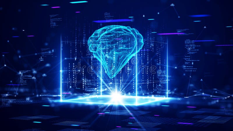 Smart Brain Concept or Artificial Intelligence(AI). Abstract Processing ...